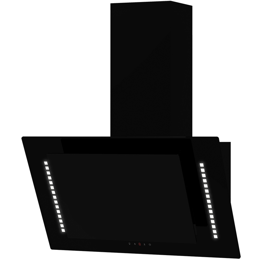 CATA 300 - 60cm Angled Glass Cooker Hood Black | Cata