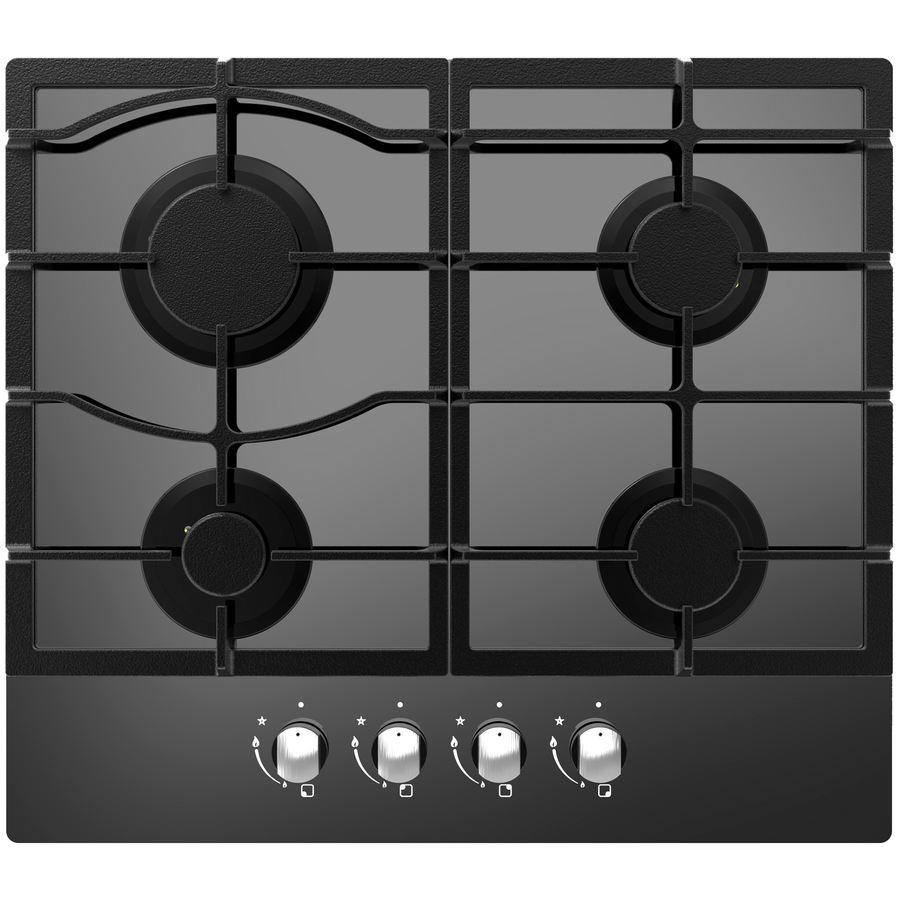 CATA 300 - 60cm 4 Burner Gas on Glass Hob Black | Cata